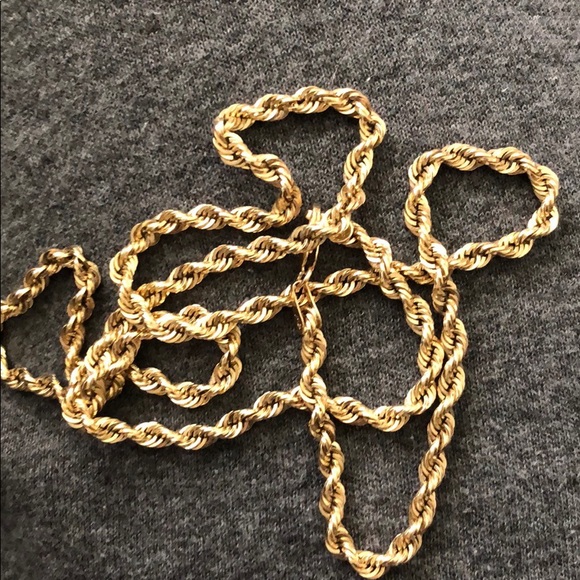 Jewelry | 24 Solid Gold Rope Chain | Poshmark